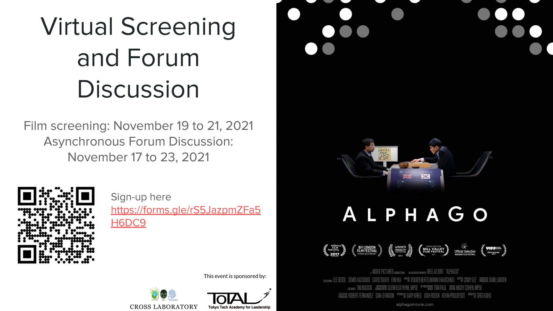 Free virtual screening of the film “AlphaGo” and asynchronous online ...